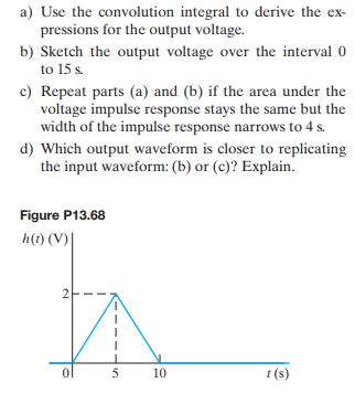 Solved a) Use the convolution integral to derive the ex- | Chegg.com