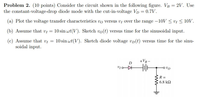 Solved Problem 2. (10 points) Consider the circuit shown in | Chegg.com