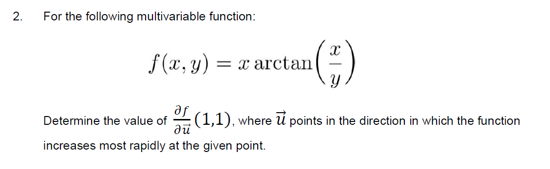 2. For the following multivariable function: | Chegg.com