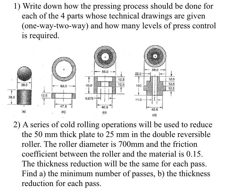 Solved 1) Write down how the pressing process should be done | Chegg.com
