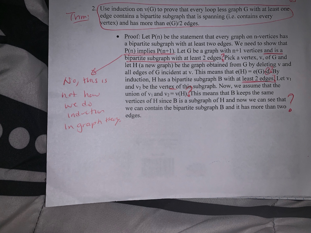 Solved 2. Use induction on v(G) to prove that every loop | Chegg.com