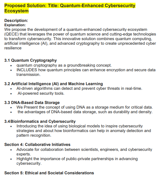 Solved Proposed Solution: Title: Quantum-Enhanced | Chegg.com