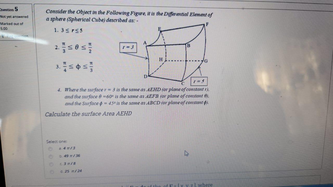 Solved Question 5 Not yet answered Marked out of 5.00 | Chegg.com