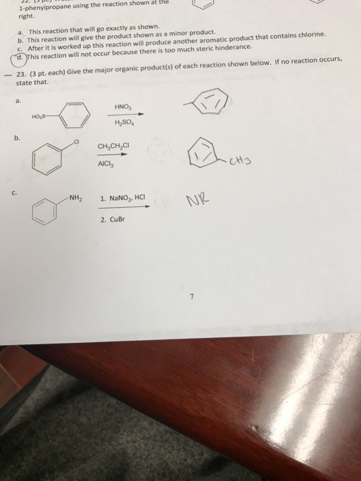 Solved 1-phenylpropane using the reaction shown at thé | Chegg.com