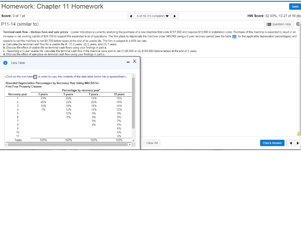 Solved Homework Chapter 11 Homework Save Score 0 Of 1 Pt 6