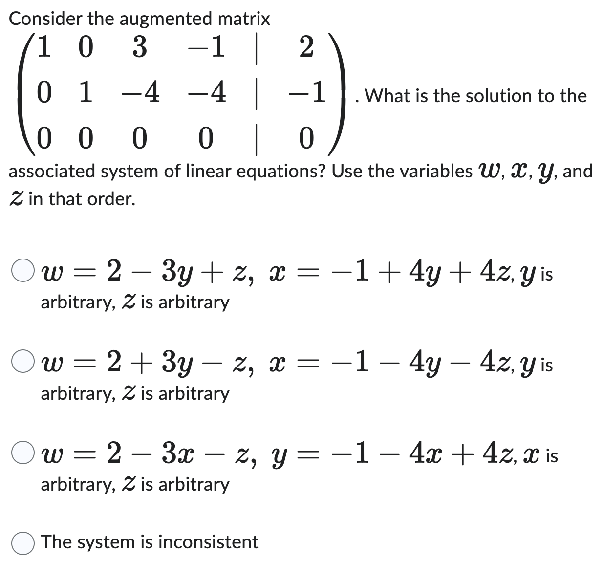 Solved Consider the augmented | Chegg.com