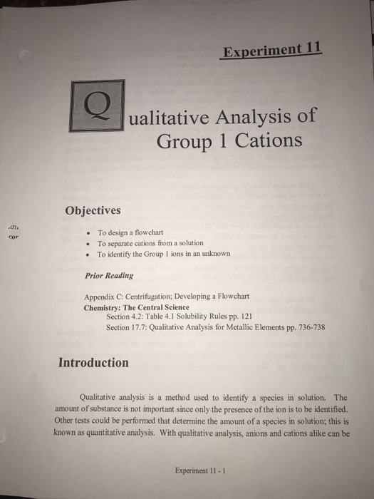 Solved Experiment 11 Name Lab DayRoom Pre-Laboratory | Chegg.com