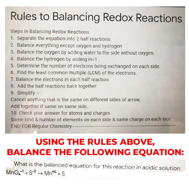 Solved Rules to Balancing Redox Reactions Steps in Balancing | Chegg.com