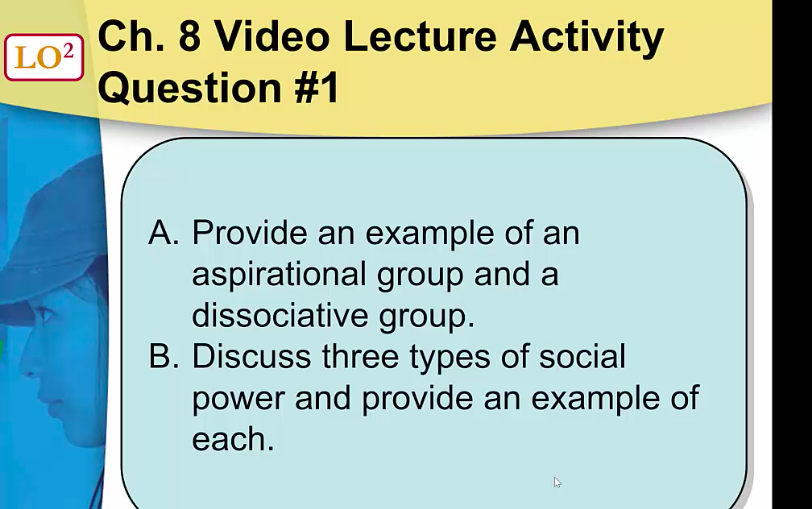 Solved LO2 Ch. 8 Video Lecture Activity Question #1 A. | Chegg.com