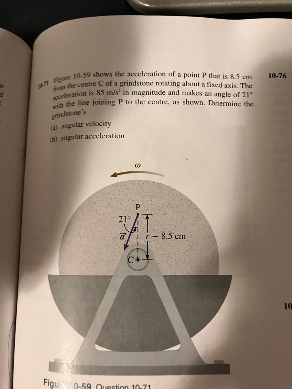 Solved 71 Figure 10−59 shows the acceleration of a point P | Chegg.com