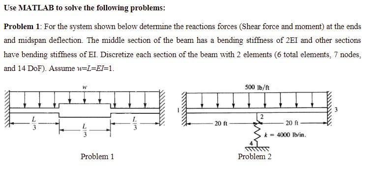 Solved PLEASE SOLVE ONLY PROBLEM # 1 USING MATLAB | Chegg.com