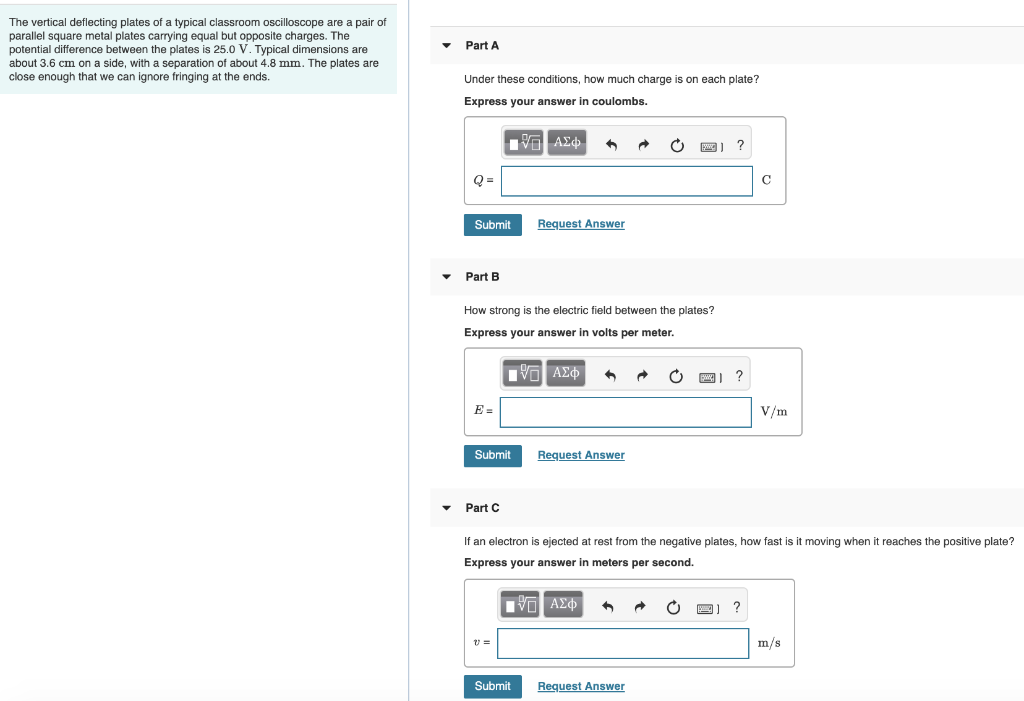 Solved The vertical deflecting plates of a typical classroom | Chegg.com