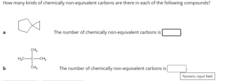 Solved How many kinds of chemically non-equivalent carbons | Chegg.com