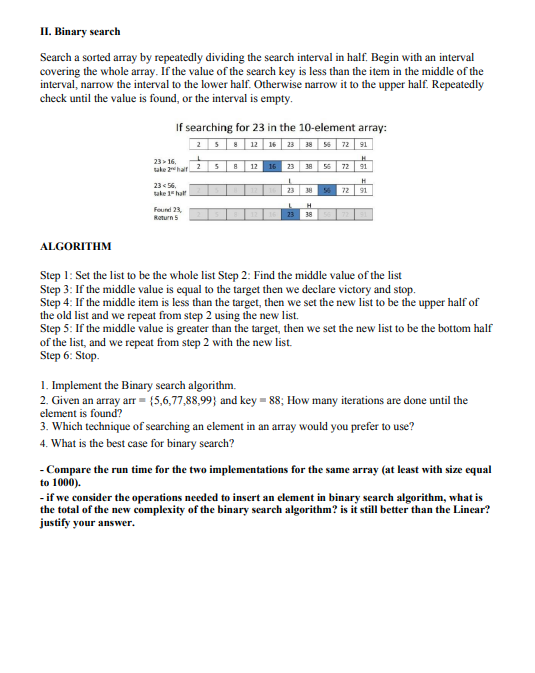 Solved I. Linear search Linear search is a very simple | Chegg.com