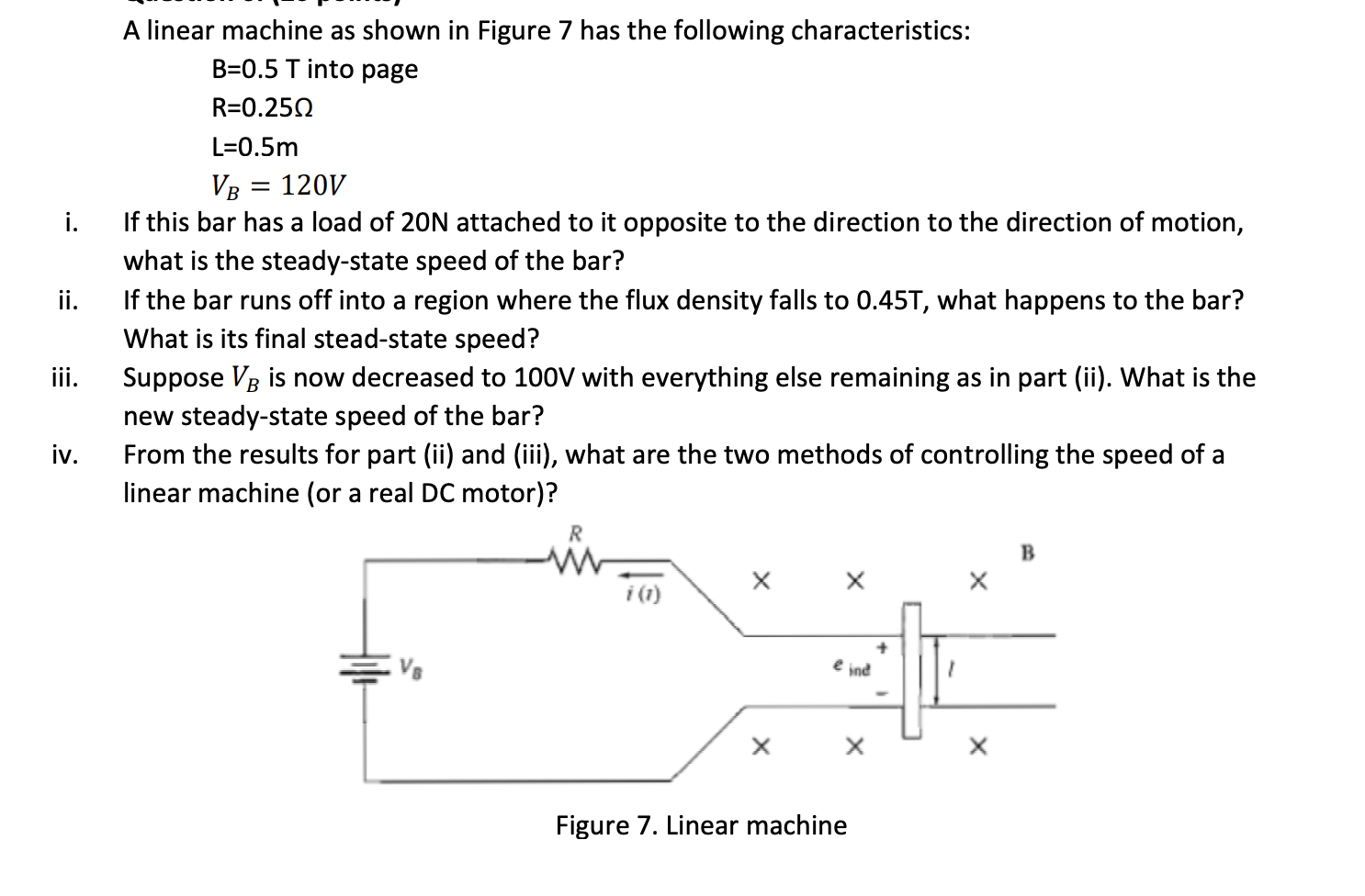Solved A linear machine as shown in Figure 7 has the | Chegg.com