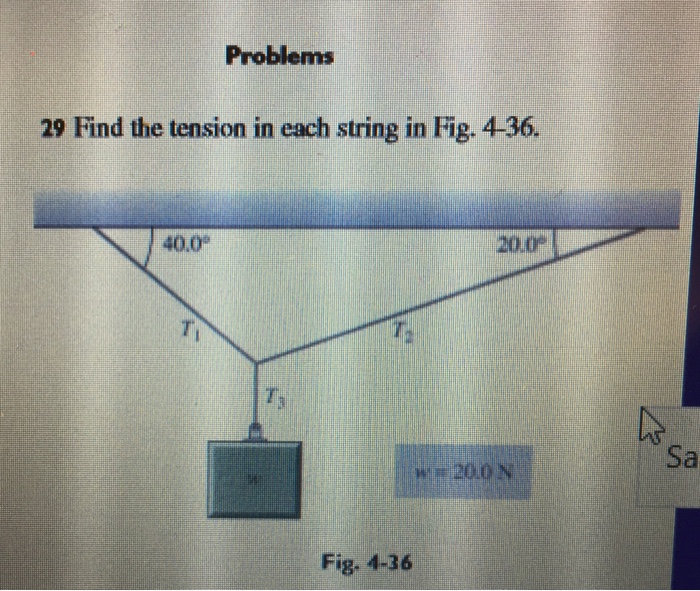 Solved Problems 29 Find the tension in each string in Fig. | Chegg.com
