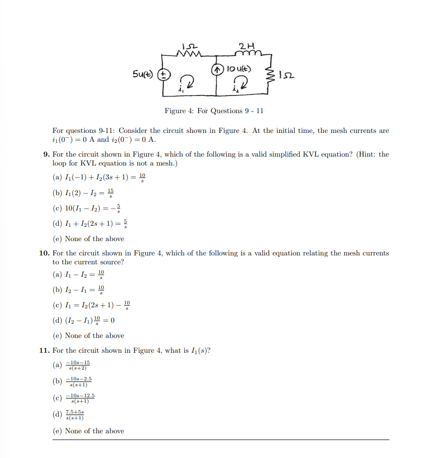 Solved Figure 4: For Questions 9 - 11 For questions 9-11: | Chegg.com