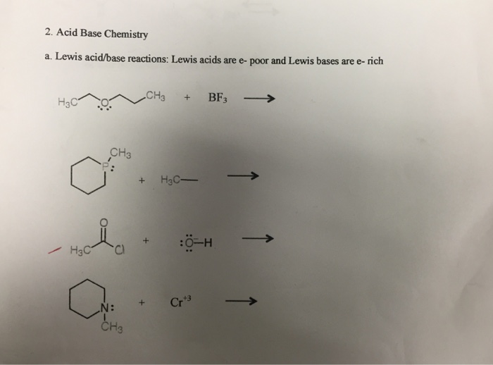 Solved Acid Base Chemistry Lewis acid/base reactions: Lewis | Chegg.com