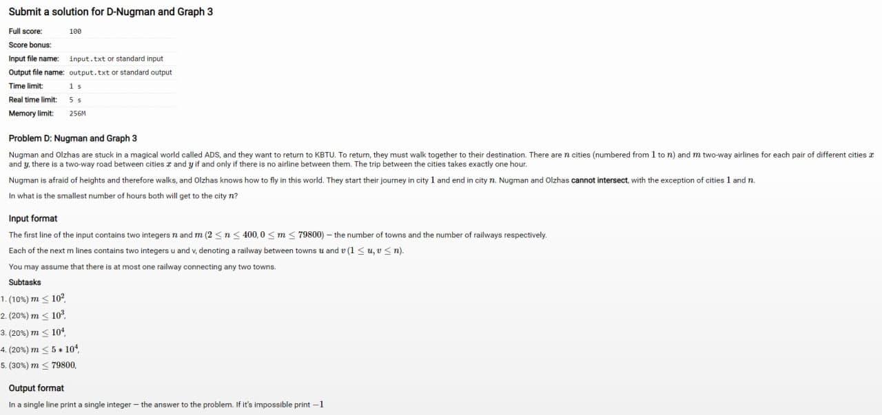 Solved Submit a solution for D-Nugman and Graph 3 Full score | Chegg.com