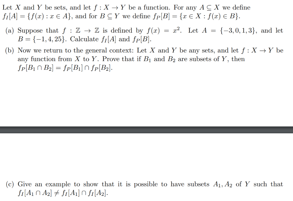 Solved Let X and Y be sets, and let f : X → Y be a function. | Chegg.com