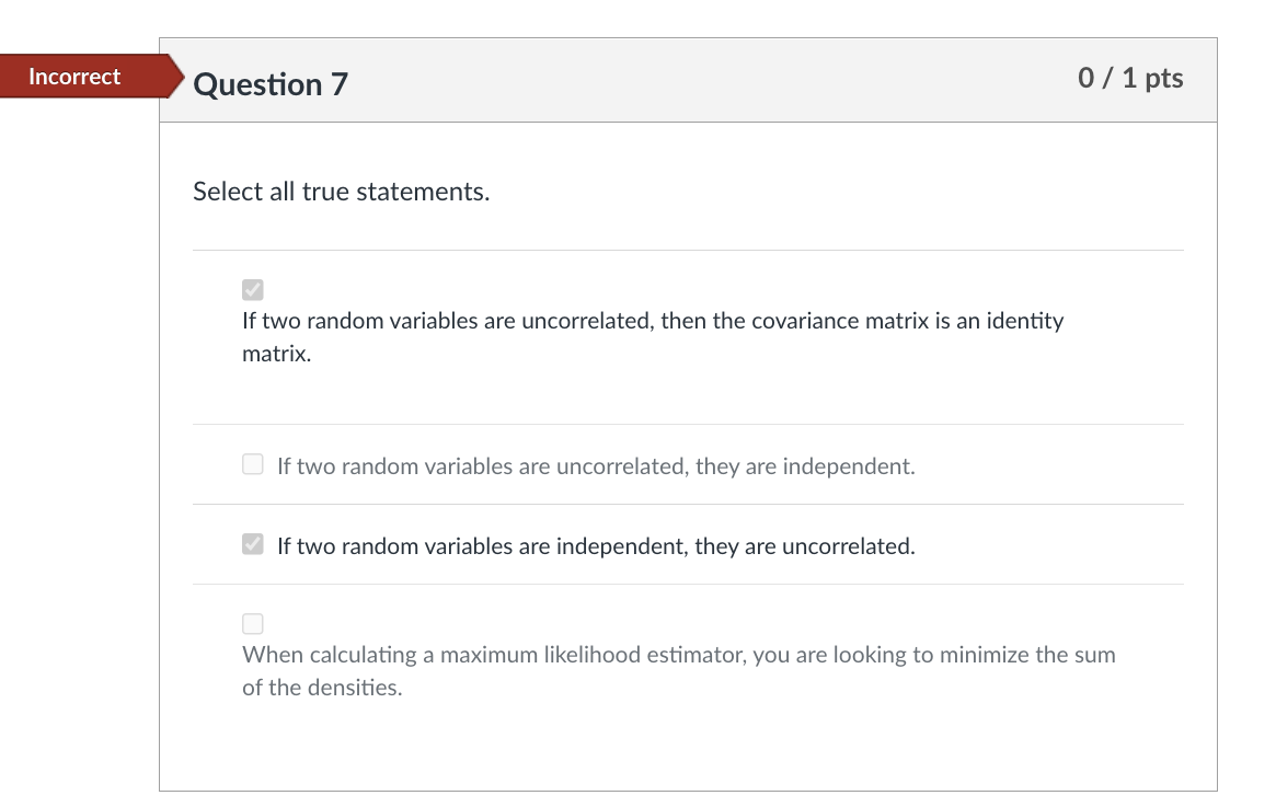 Solved Select all true statements. If two random variables | Chegg.com