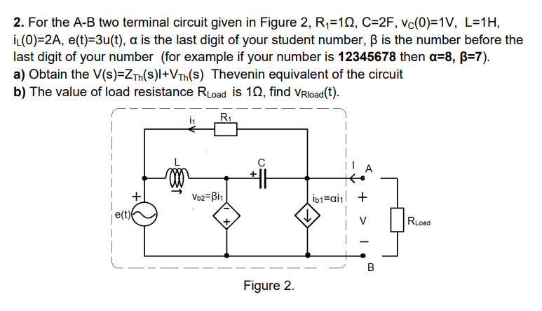 Solved For the A-B two terminal circuit given in Figure 2, | Chegg.com