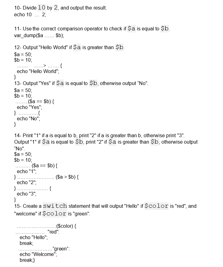 Solved Exercise:( Fill a blank ) 1- Insert the missing part | Chegg.com