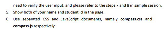 Solved Create a web page named compass.html that displays E | Chegg.com