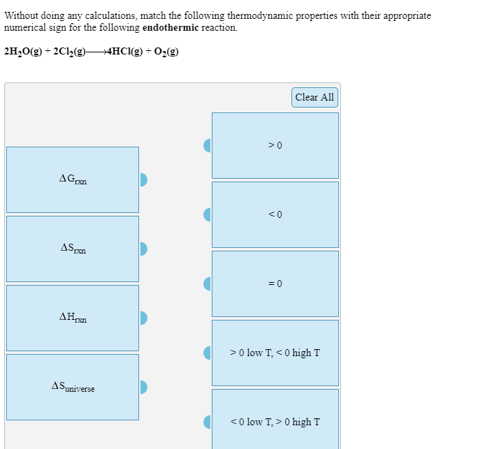 Solved Without doing any calculations, match the following | Chegg.com