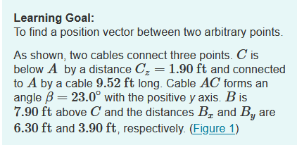 Solved Learning Goal: To find a position vector between two | Chegg.com