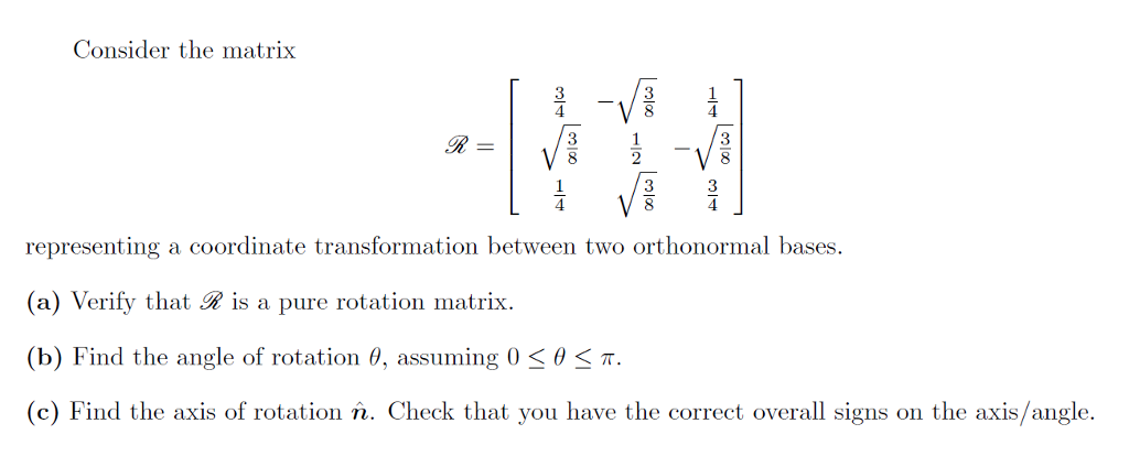 Solved Consider the matrix 3 3 3 8 3 3 representing a | Chegg.com