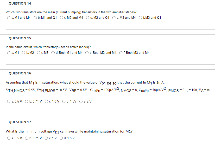 Solved In the 2-stage amplifier circuit below determine what | Chegg.com