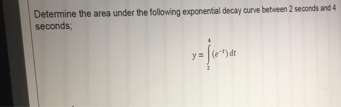 Solved Determine the area under the following exponential | Chegg.com