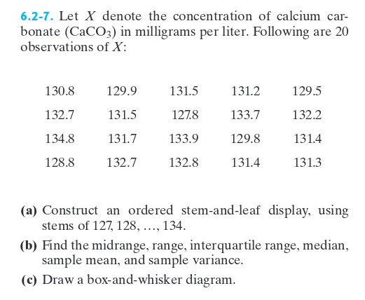 Solved 6.2-7. Let X denote the concentration of calcium car- | Chegg.com