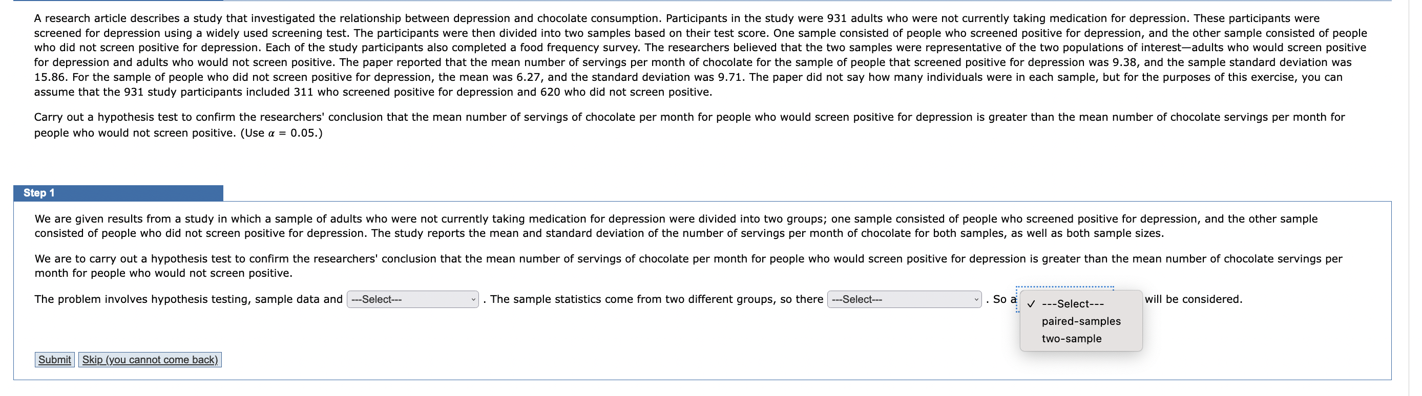 Solved assume that the 931 study participants included 311 | Chegg.com