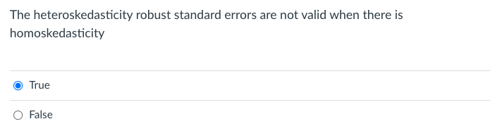 Solved The heteroskedasticity robust standard errors are not | Chegg.com