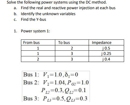 Solved Solve the following power systems using the DC | Chegg.com