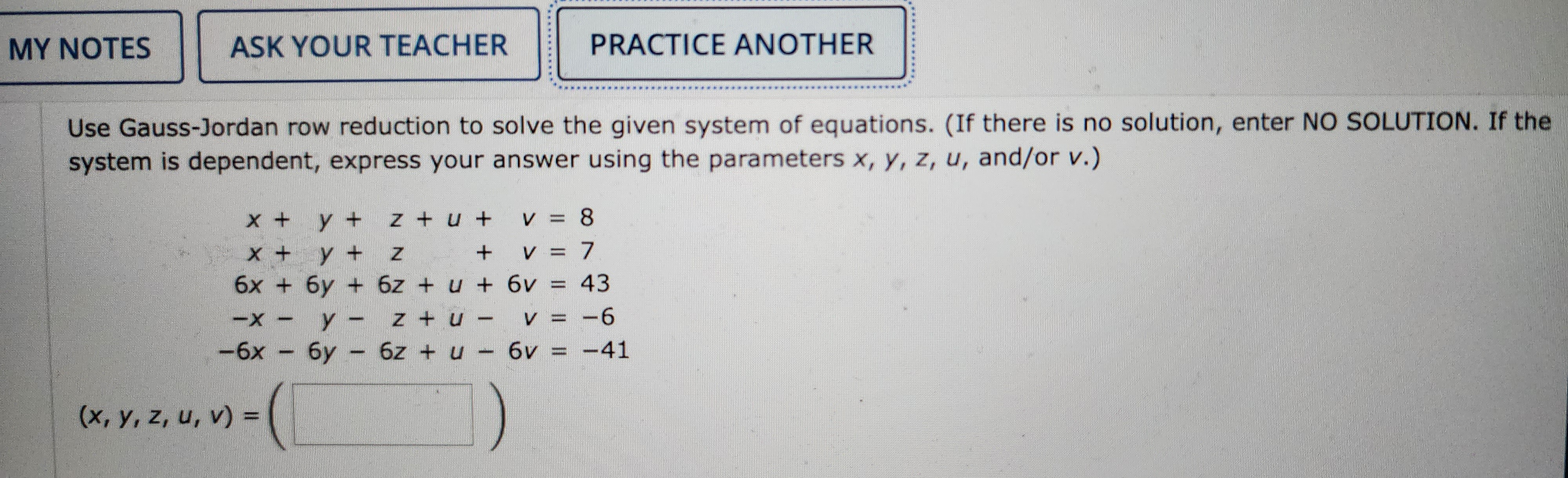 Solved Use Gauss-Jordan row reduction to solve the given | Chegg.com