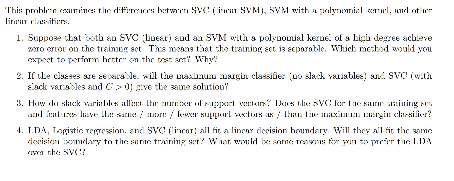 Solved This problem examines the differences between SVC | Chegg.com