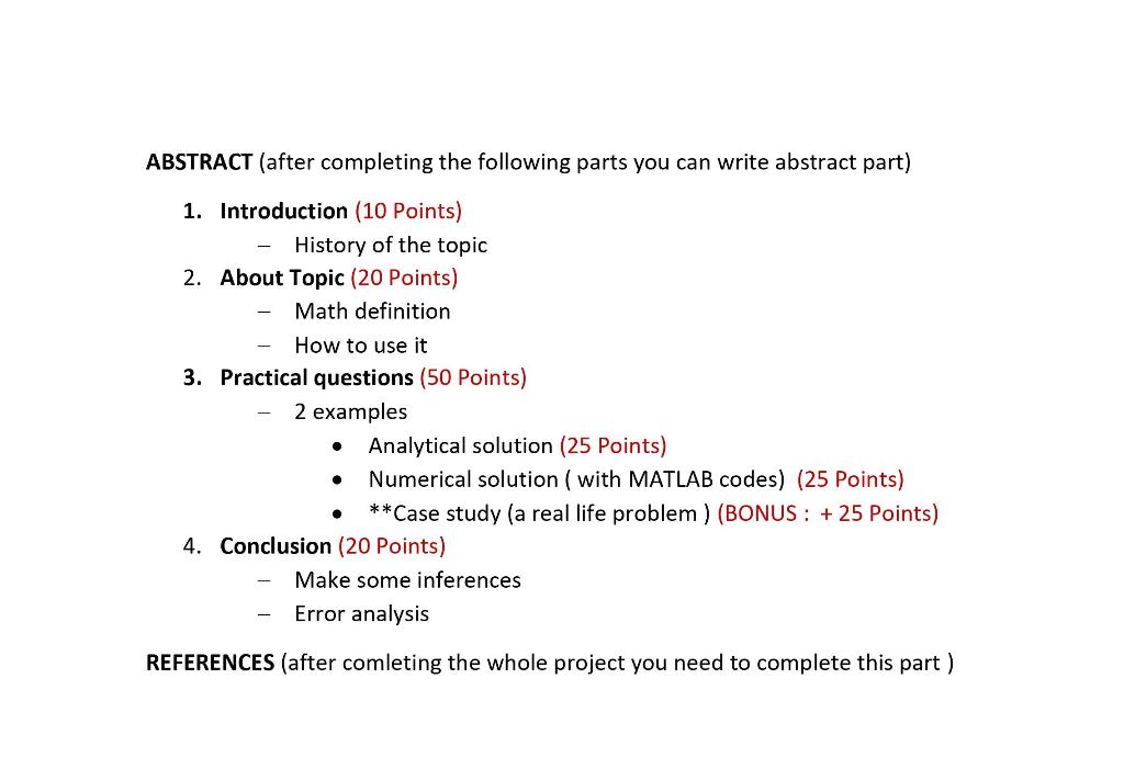 Solved ABSTRACT (after completing the following parts you | Chegg.com