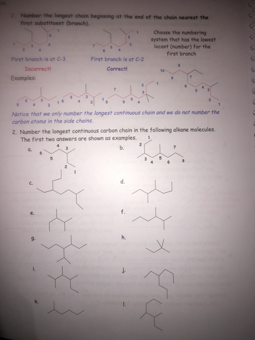 Solved Number the longest chain beginning at the end of the | Chegg.com