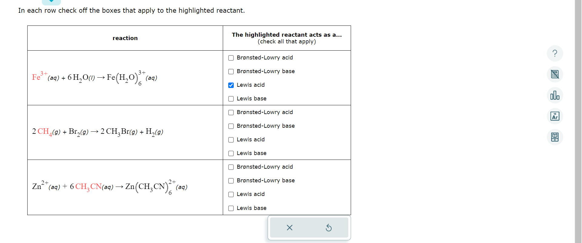 Solved In each row check off the boxes that apply to the | Chegg.com