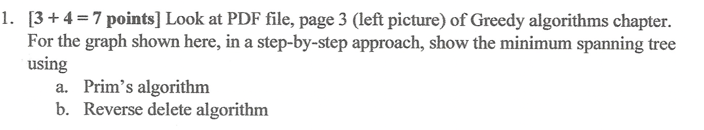 Solved [3+4=7 points] Look at PDF file, page 3 (left | Chegg.com