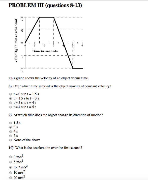 Solved Problem Iii Questions 8 13 Velocity