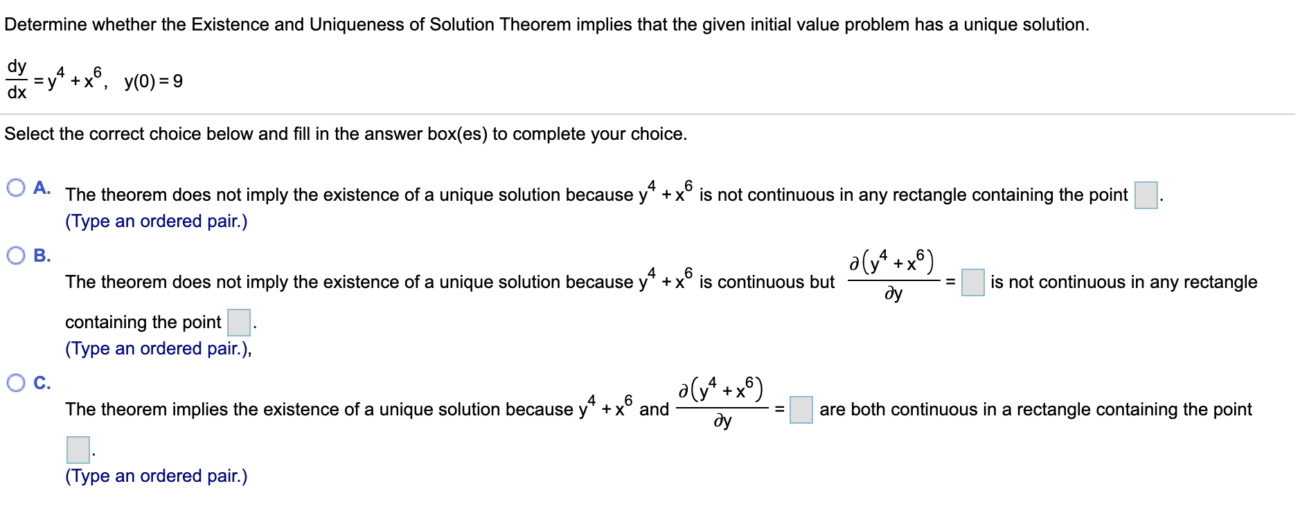 Solved Determine whether the Existence and Uniqueness of | Chegg.com