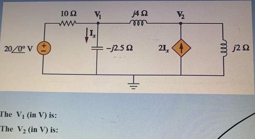Solved The V1 (in V ) ﻿is:The V2 (in V ) ﻿is: | Chegg.com