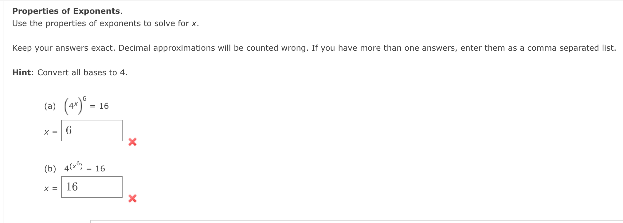 Solved Properties of Exponents.Use the properties of | Chegg.com