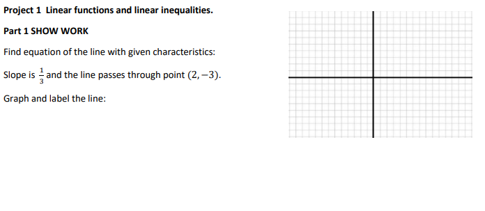 Solved Project 1 Linear functions and linear inequalities. | Chegg.com