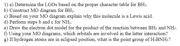Solved 1) a) Determine the LGOs based on the proper | Chegg.com