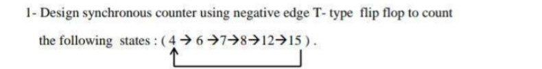 Solved 1- Design synchronous counter using negative edge | Chegg.com